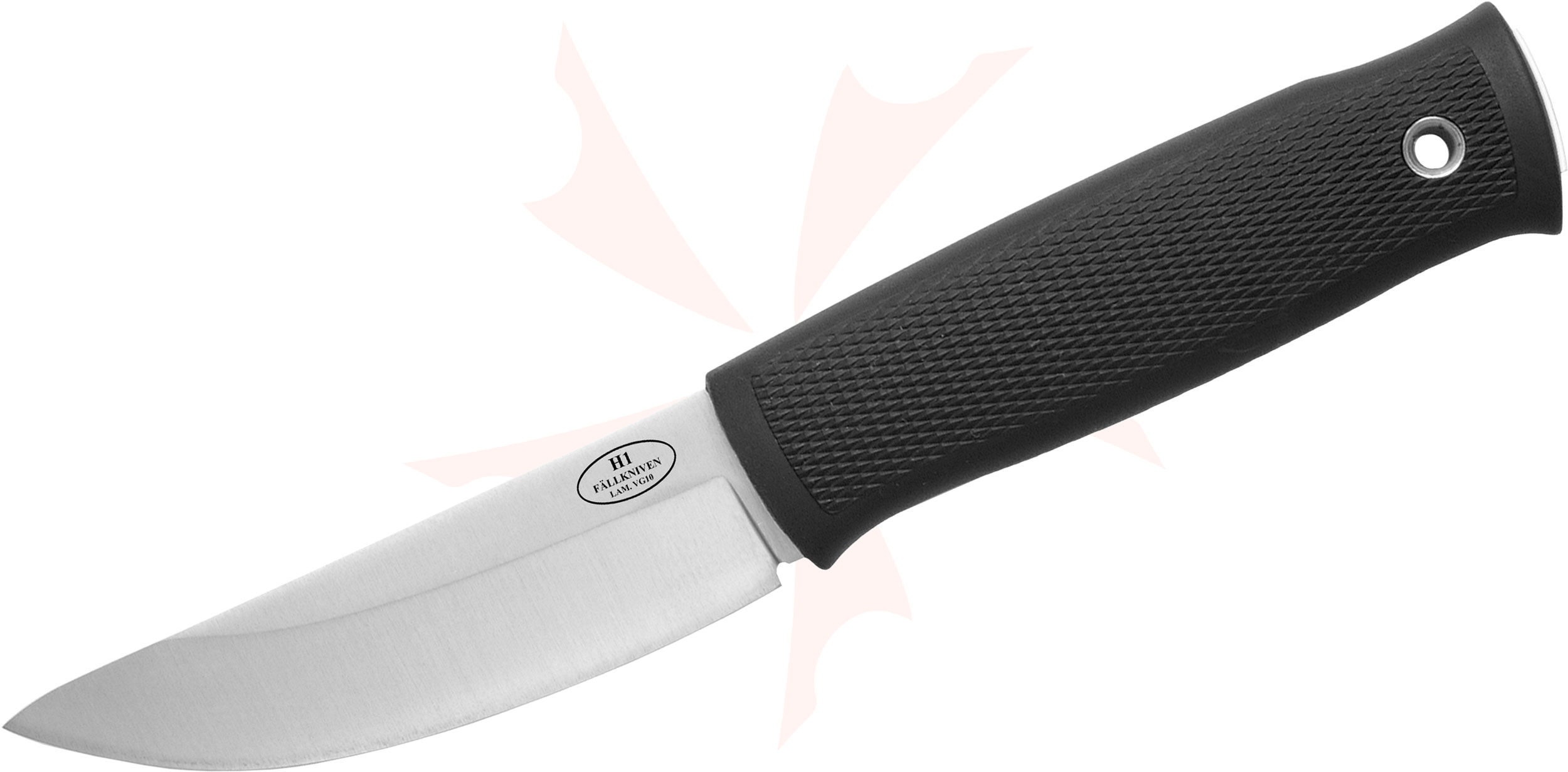 Fallkniven H1 Hunter's Knife 4" VG10 Satin Blade, Black Thermorun ...