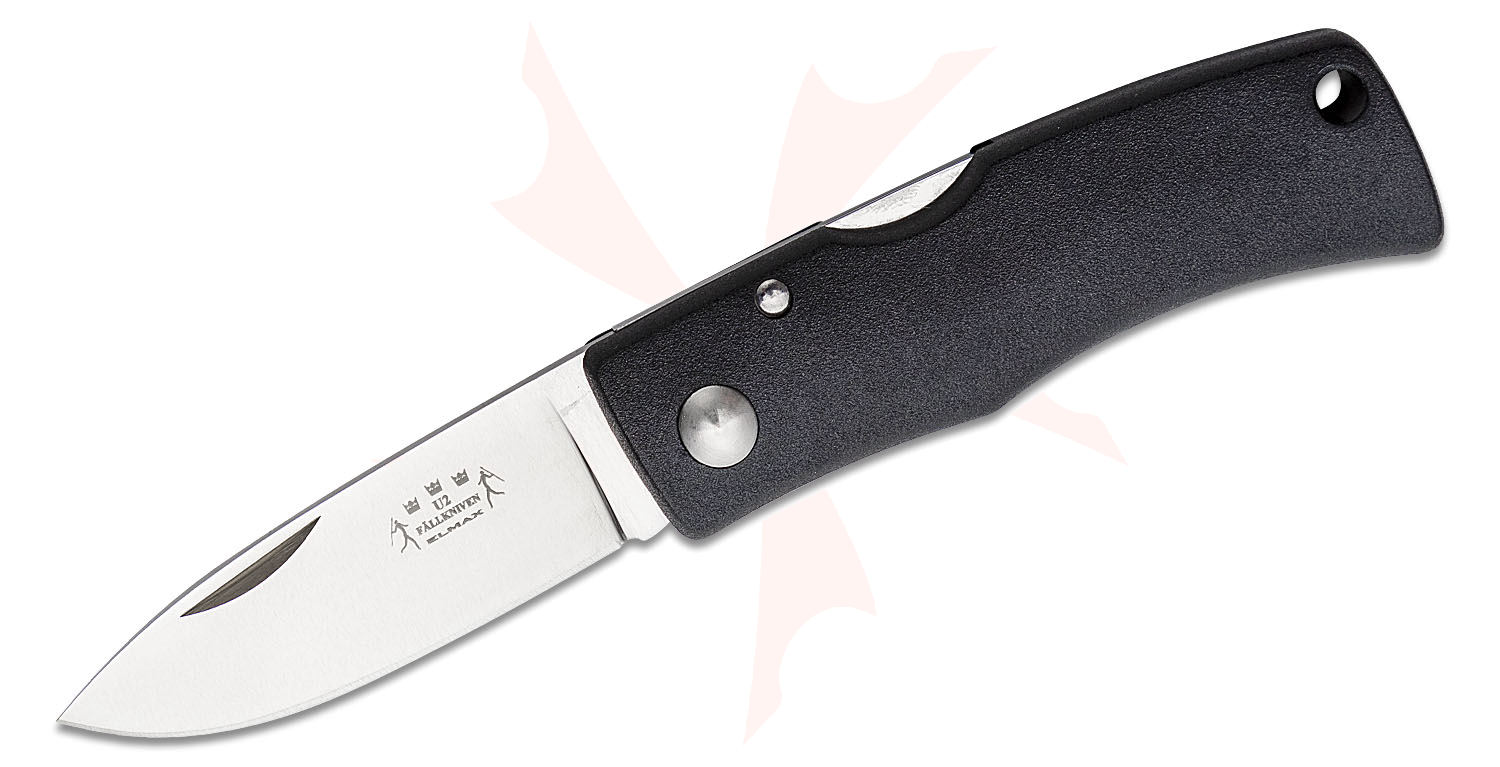 Fallkniven U2 Folding Knife 2.5" Elmax Satin Blade, Black Grilion ...