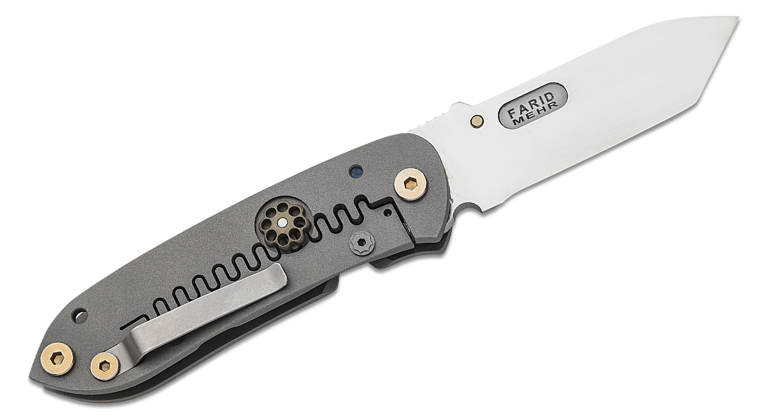 Farid Mehr Custom T1000 Folding Knife 3.5" T1 Tool Steel Satin Chisel ...