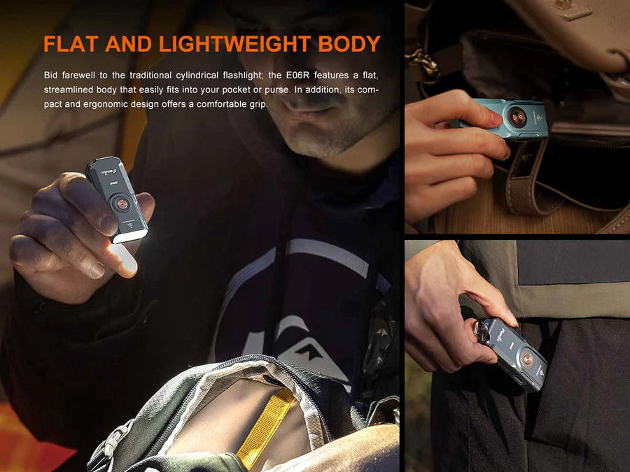 Fenix E06R All Metal Compact LED Keychain Flashlight, Turquoise, 700 ...