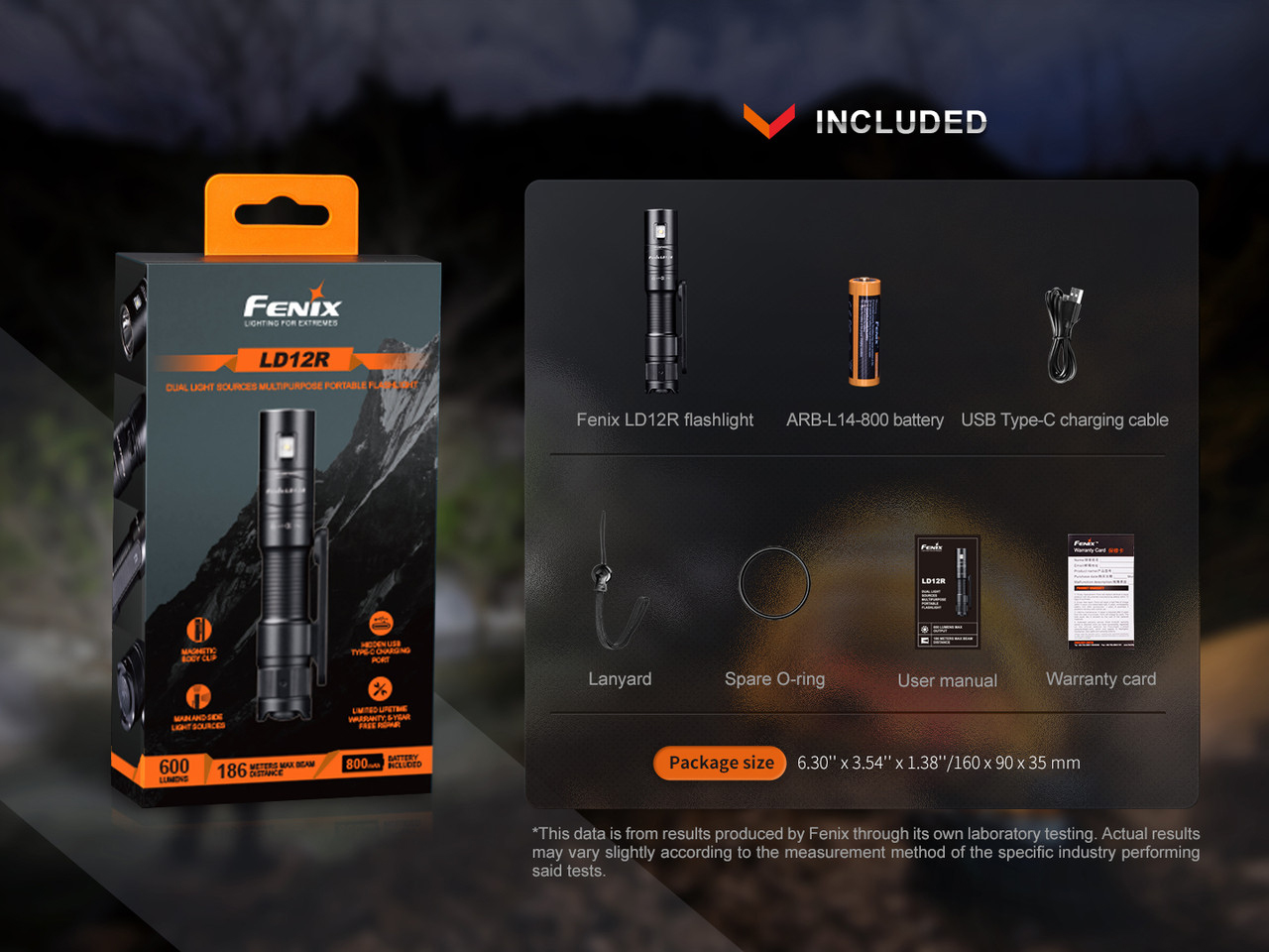 Fenix LD12R Rechargeable LED Flashlight, Black, 600 Max Lumens ...