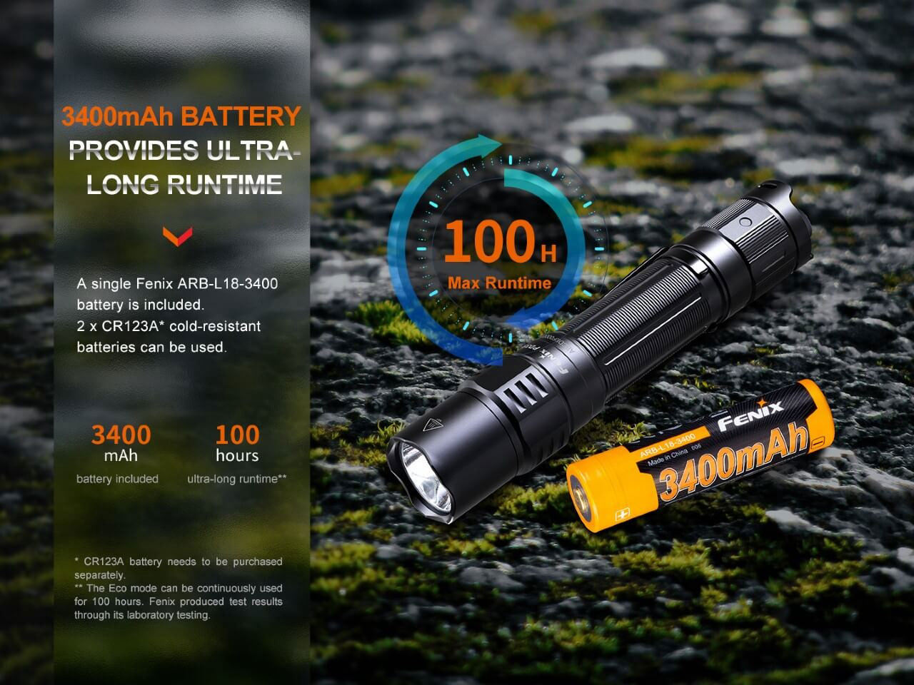 Fenix PD35 Compact Rechargeable LED Tactical Flashlight, Black, 1700 ...