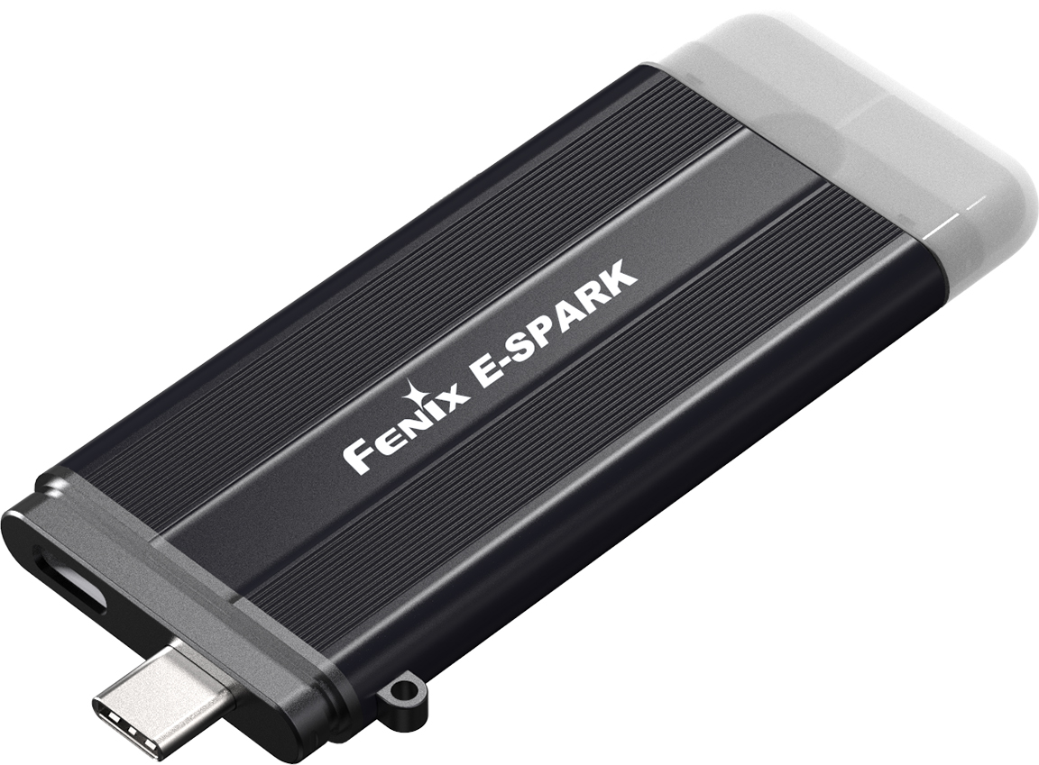 Fenix E-Spark Ultra-Thin Powerbank Flashlight, Black, 100 Lumens ...