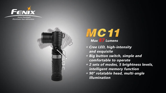 Fenix MC11 Angle Light LED Flashlight, Black, 87 Max Lumens ...