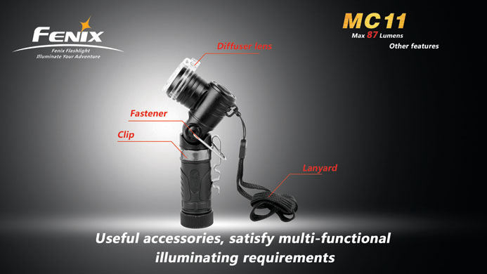 Fenix MC11 Angle Light LED Flashlight, Black, 87 Max Lumens ...