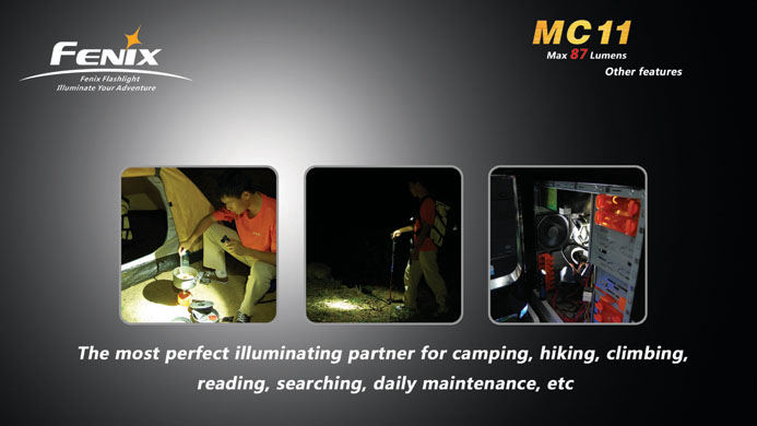 Fenix MC11 Angle Light LED Flashlight, Black, 87 Max Lumens ...