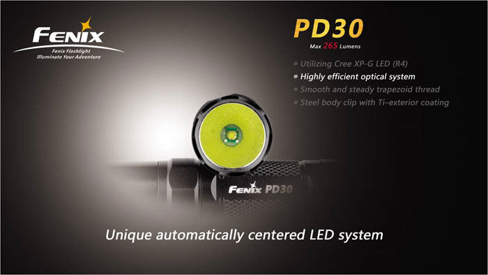 Fenix PD30 (R4) Variable Output LED Flashlight, Strobing, 265 Max ...