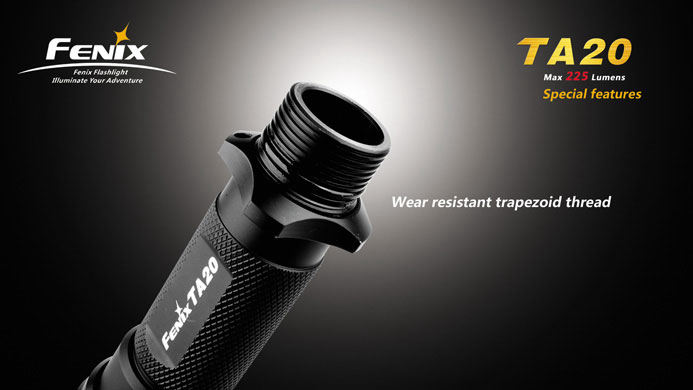 Fenix TA20 Variable Output Tactical LED Flashlight, 225 Max Lumens ...