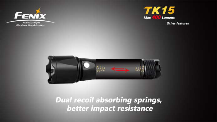 Fenix TK15 LED Flashlight, Black, 400 Max Lumens - KnifeCenter ...