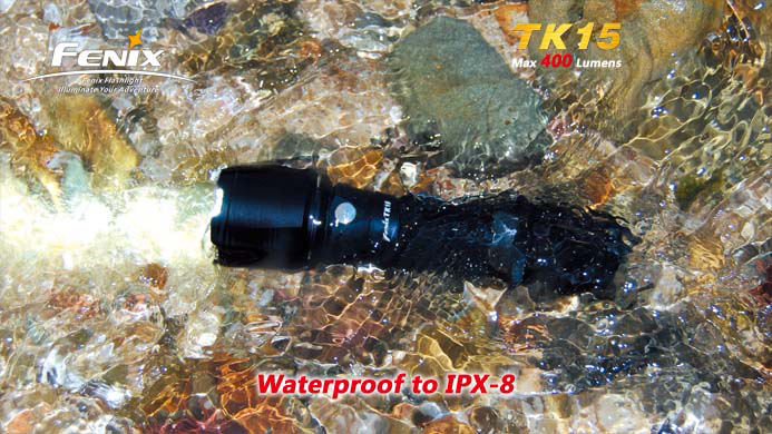 Fenix TK15 LED Flashlight, Black, 400 Max Lumens - KnifeCenter ...