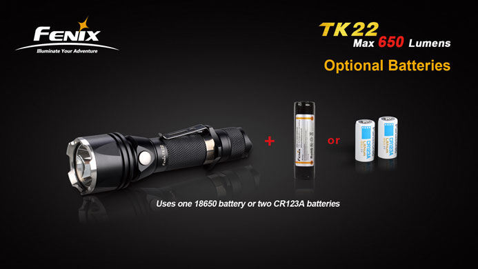 Fenix TK22 U2 Variable-Output LED Flashlight with Strobe, 650 Max ...