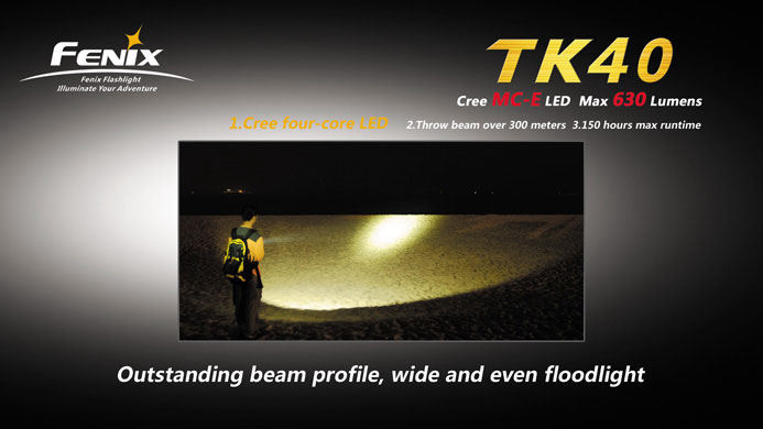 Fenix TK40 Variable Output Tactical LED Flashlight, 630 Max Lumens ...