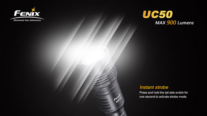 Fenix UC50 Rechargeable LED Flashlight, Black, 900 Max Lumens ...