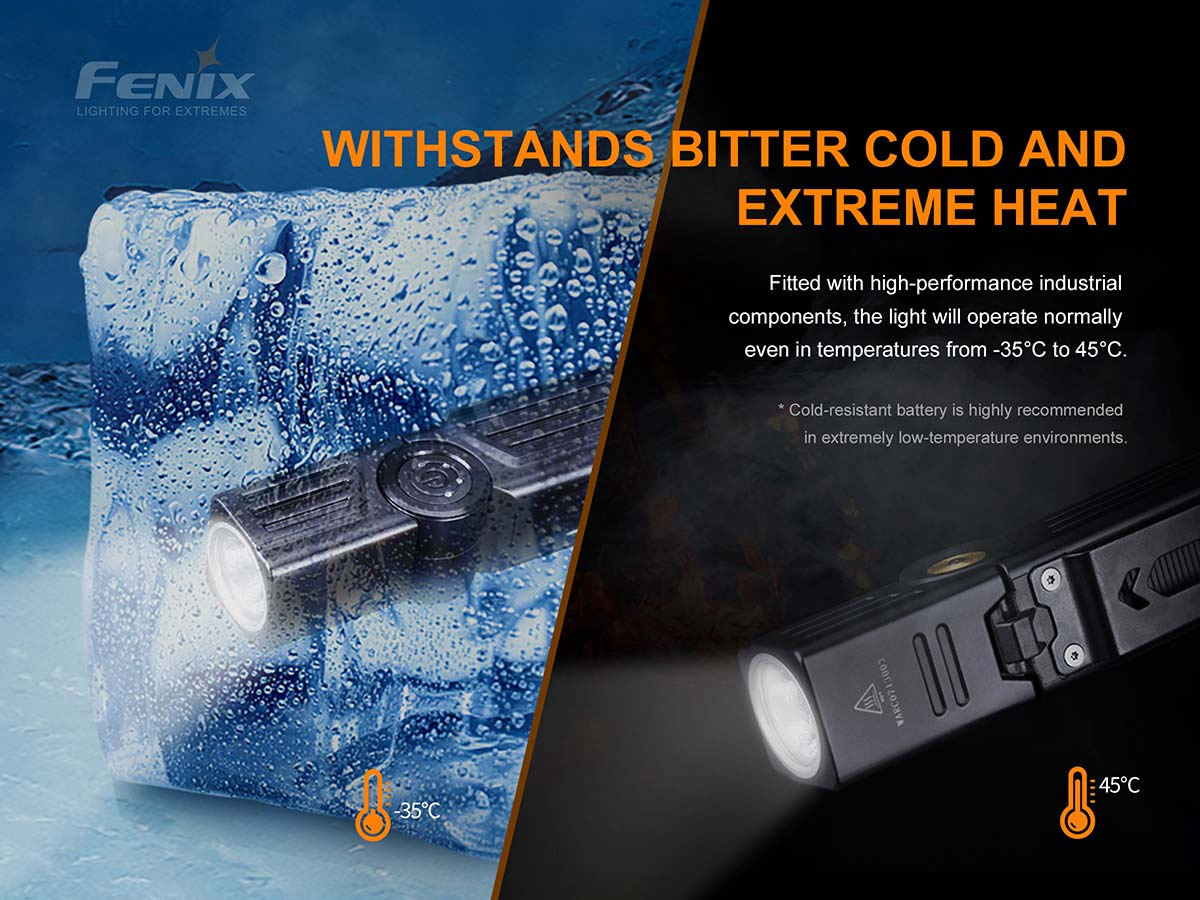 Fenix WT25R Adjustable Head Magnetic Rechargeable LED Flashlight, Black ...