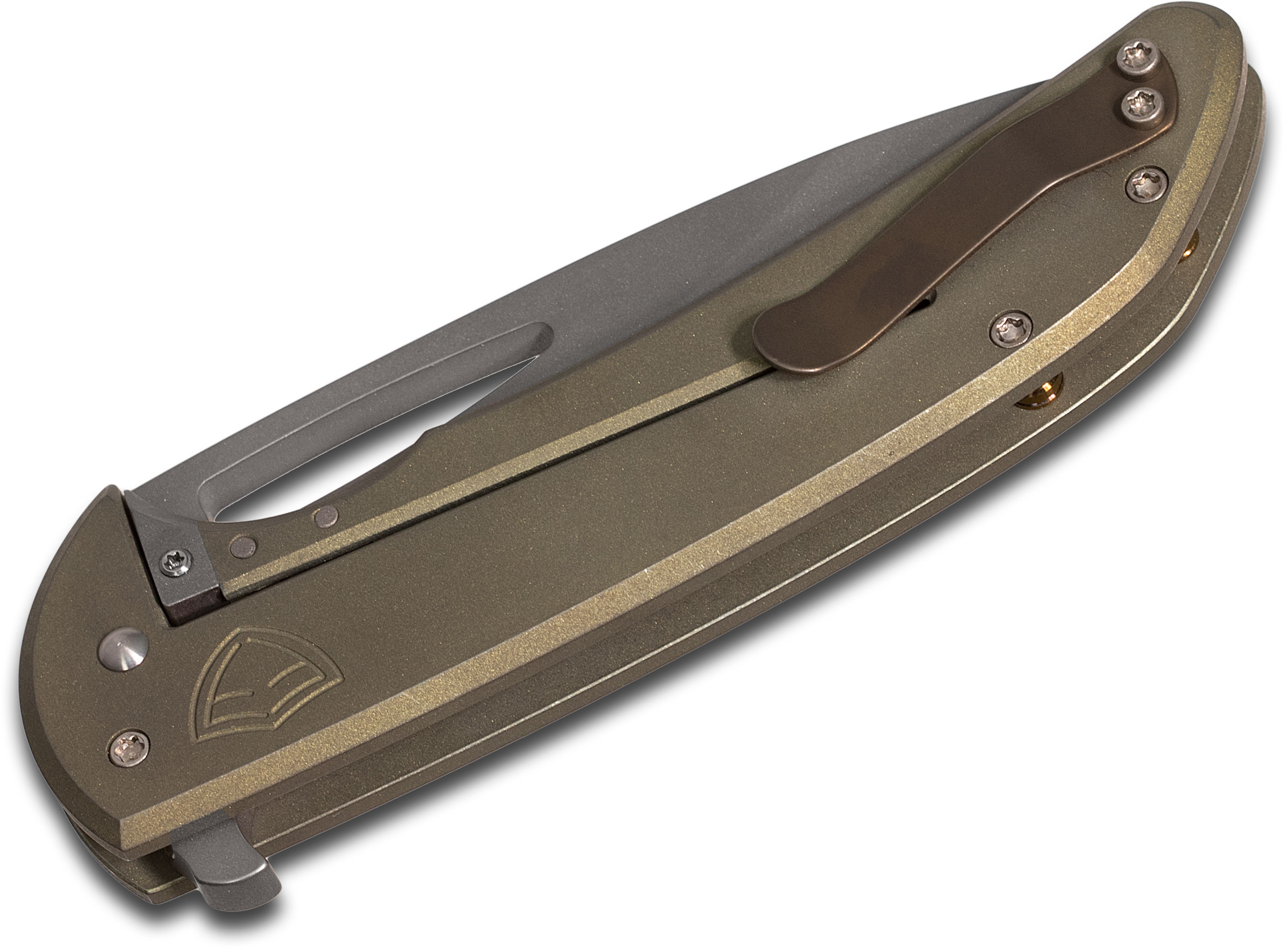 Ferrum Forge Archbishop Flipper 3.56" 20CV Plain Blade, Green Chevron ...