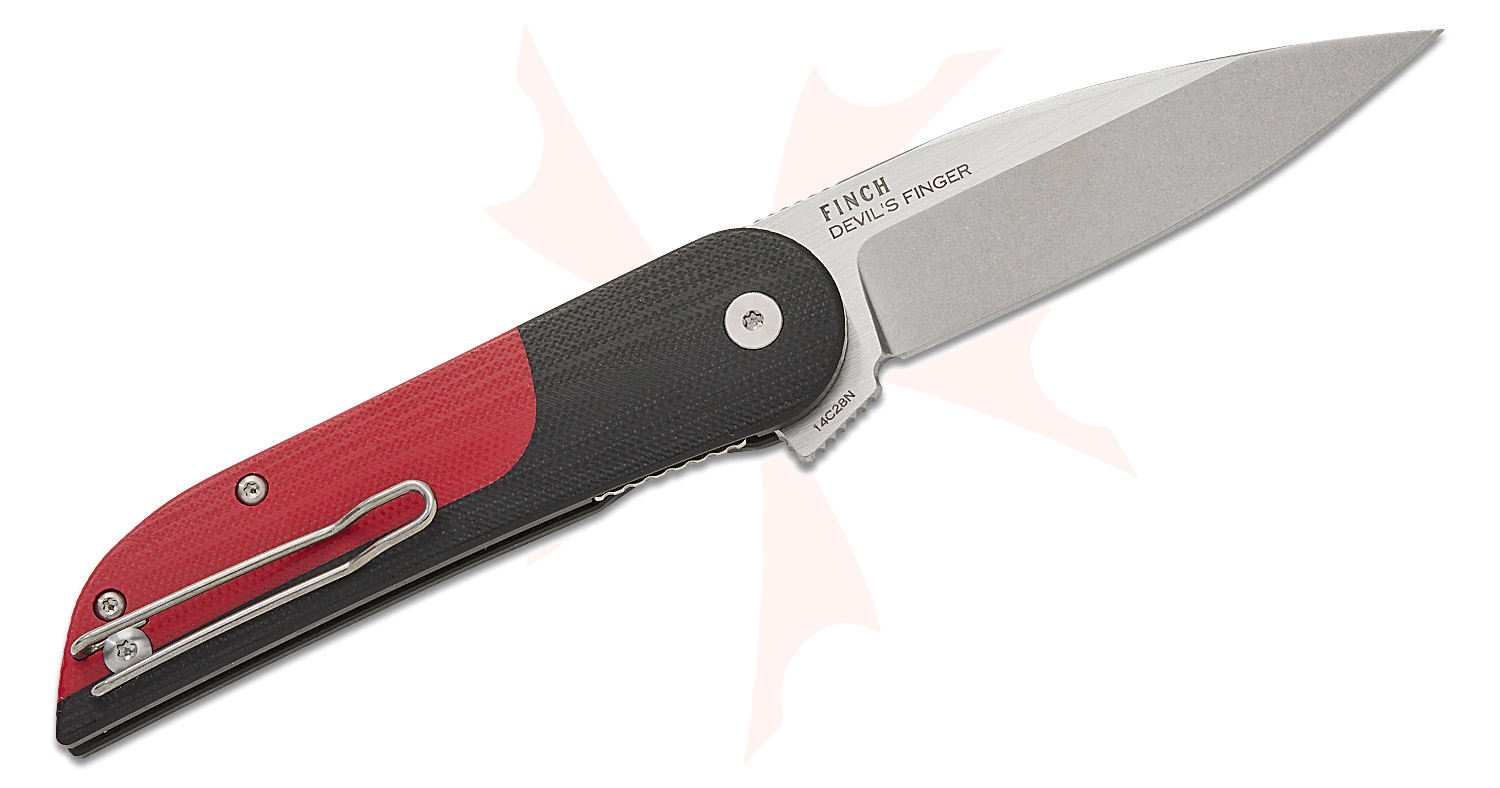 Finch Knife Company DEVIL'S FINGER Flipper Knife 3" 14C28N Two-Tone ...