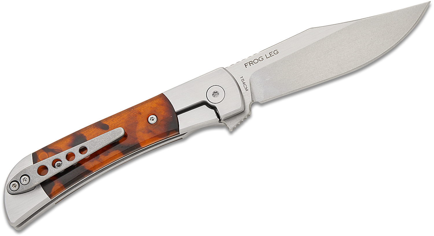 Finch Knife Company Frog Leg Flipper Knife 3.1" 154CM Two-Tone Clip ...