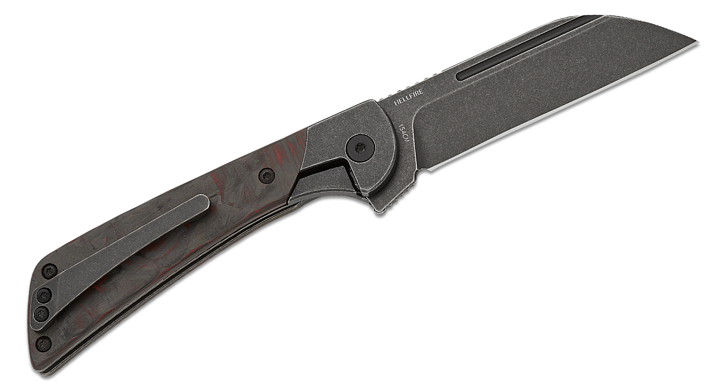 Finch Knife Company HELLFIRE Sabotage Flipper Knife 3" 154CM Black ...