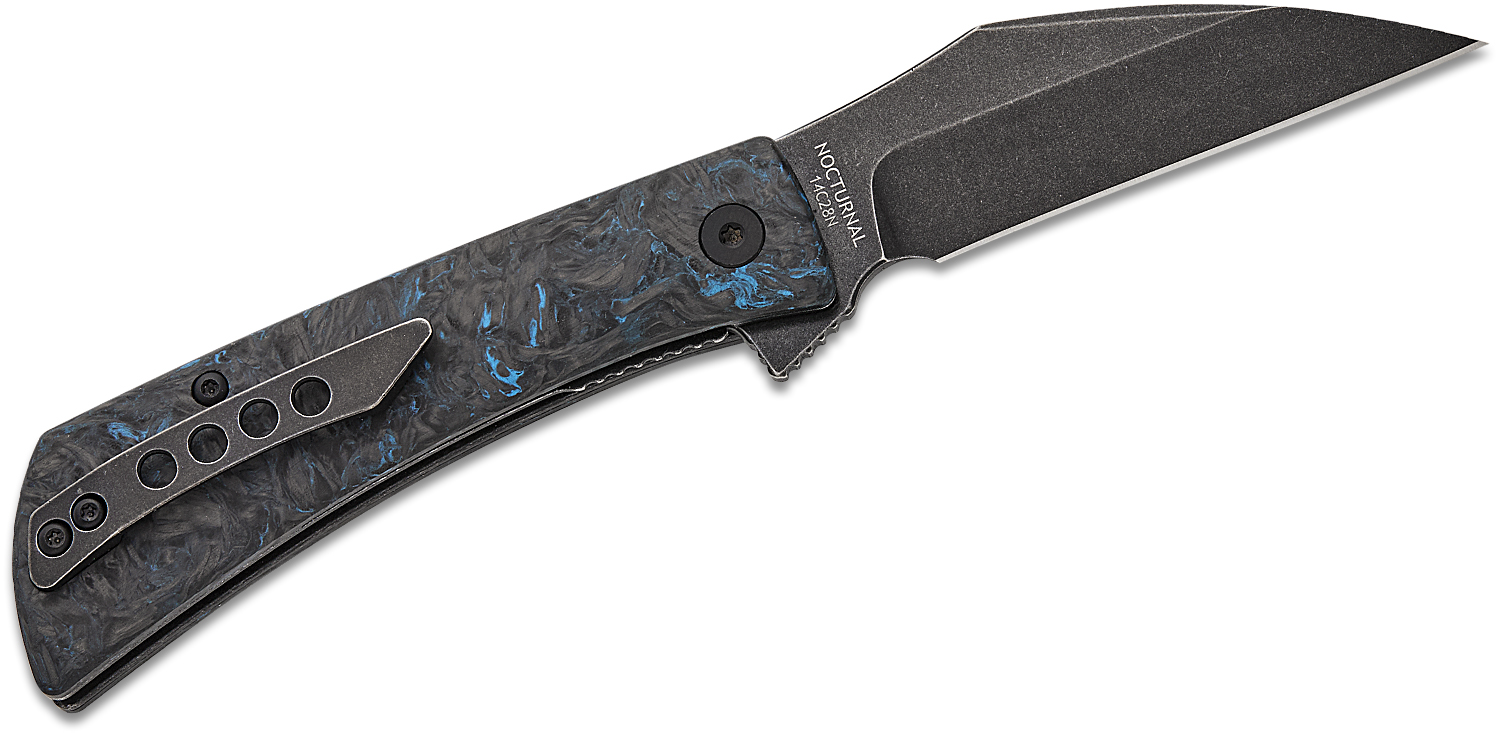 Finch Knife Company NOCTURNAL Liner Lock Flipper Knife 3" 14C28N Black ...