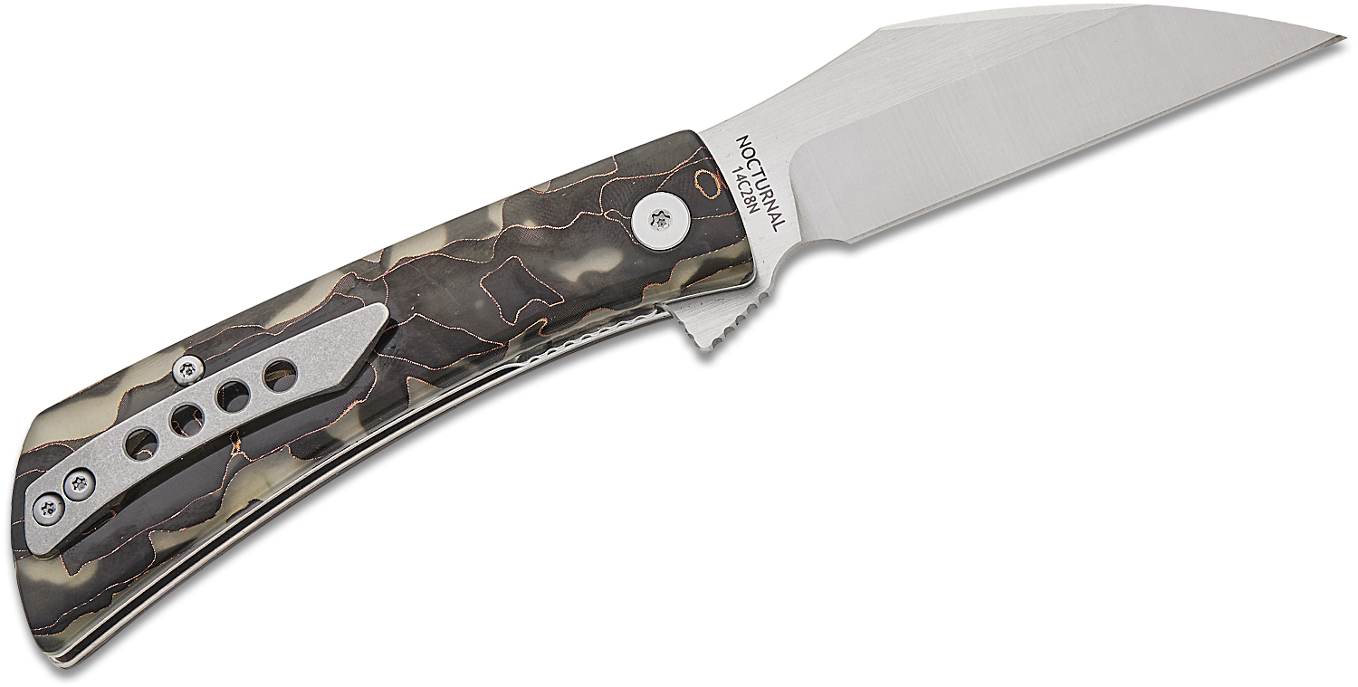 Finch Knife Company NOCTURNAL Liner Lock Flipper Knife 3" 14C28N Satin ...