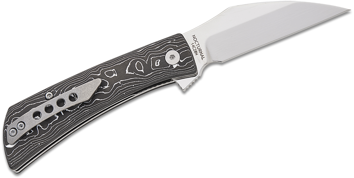 Finch Knife Company NOCTURNAL Liner Lock Flipper Knife 3" 14C28N Mirror ...