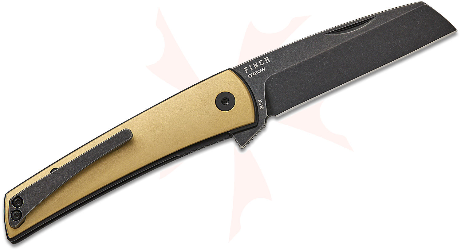 Finch Knife Company Oxbow Liner Lock Flipper Knife 3" N690 Black ...
