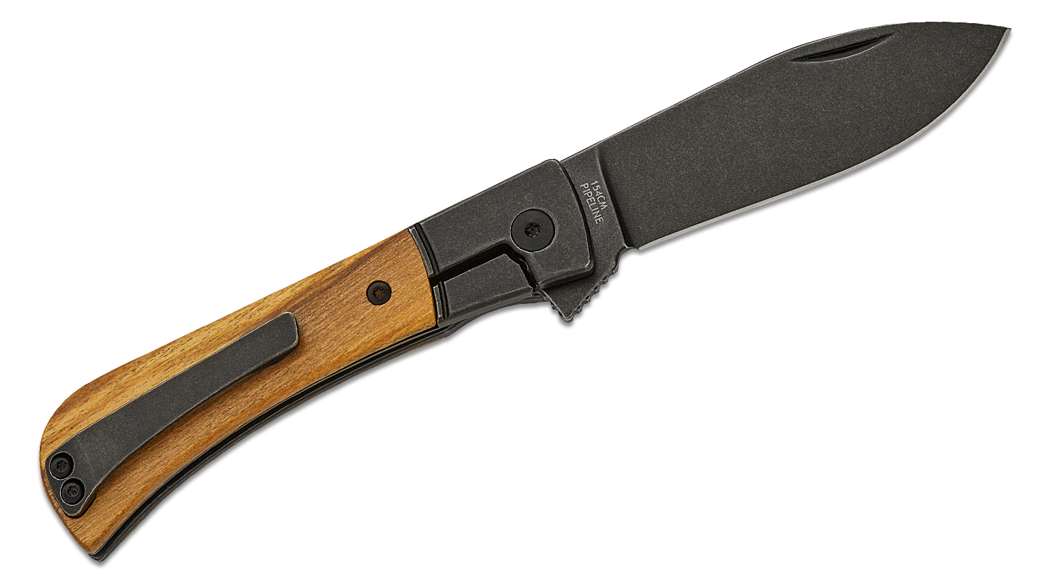 Finch Knife Company PIPELINE Olive Flipper Knife 3" 154CM Black ...