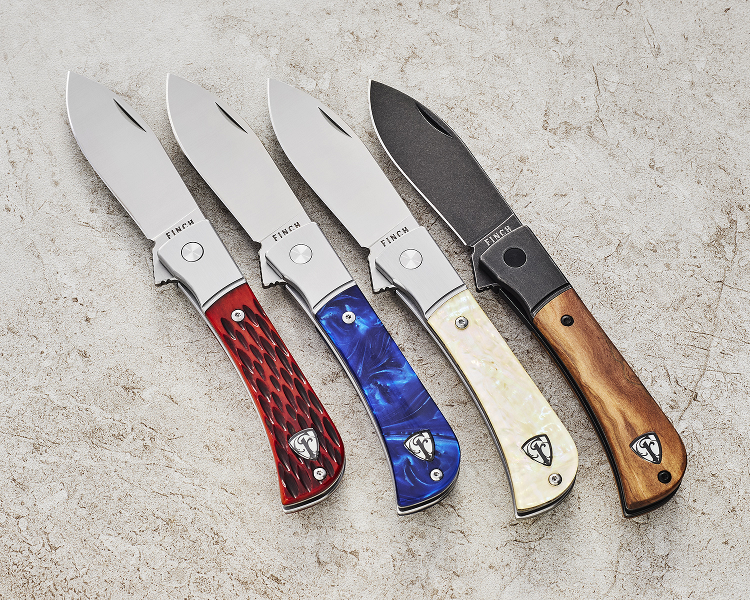 Finch Knife Company PIPELINE Olive Flipper Knife 3" 154CM Black ...