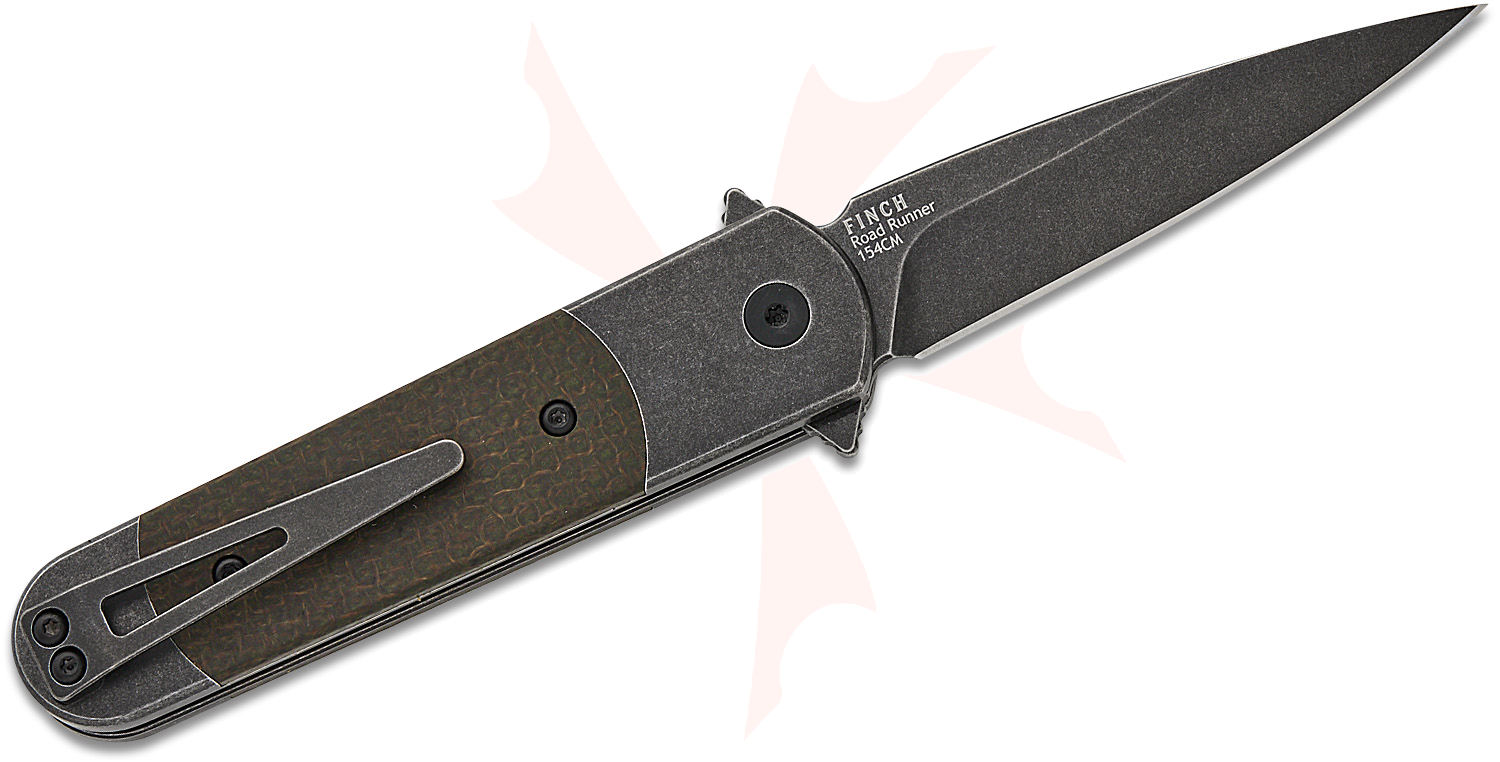 Finch Knife Company ROADRUNNER Gen 2 Button Lock Flipper Knife 3" 154CM ...