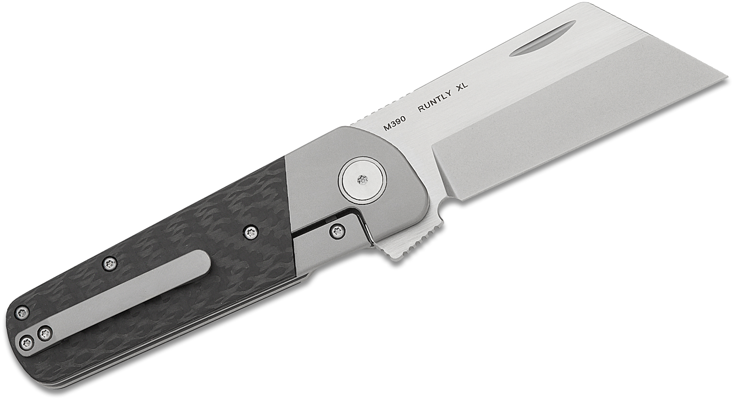 Finch Knife Company RUNTLY XL Dark Side Flipper Knife 3.15" M390 Two ...