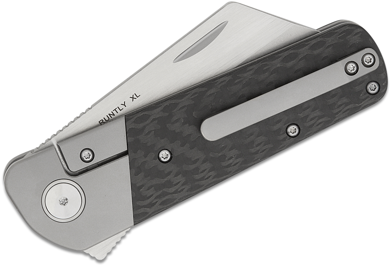 Finch Knife Company RUNTLY XL Dark Side Flipper Knife 3.15" M390 Two ...