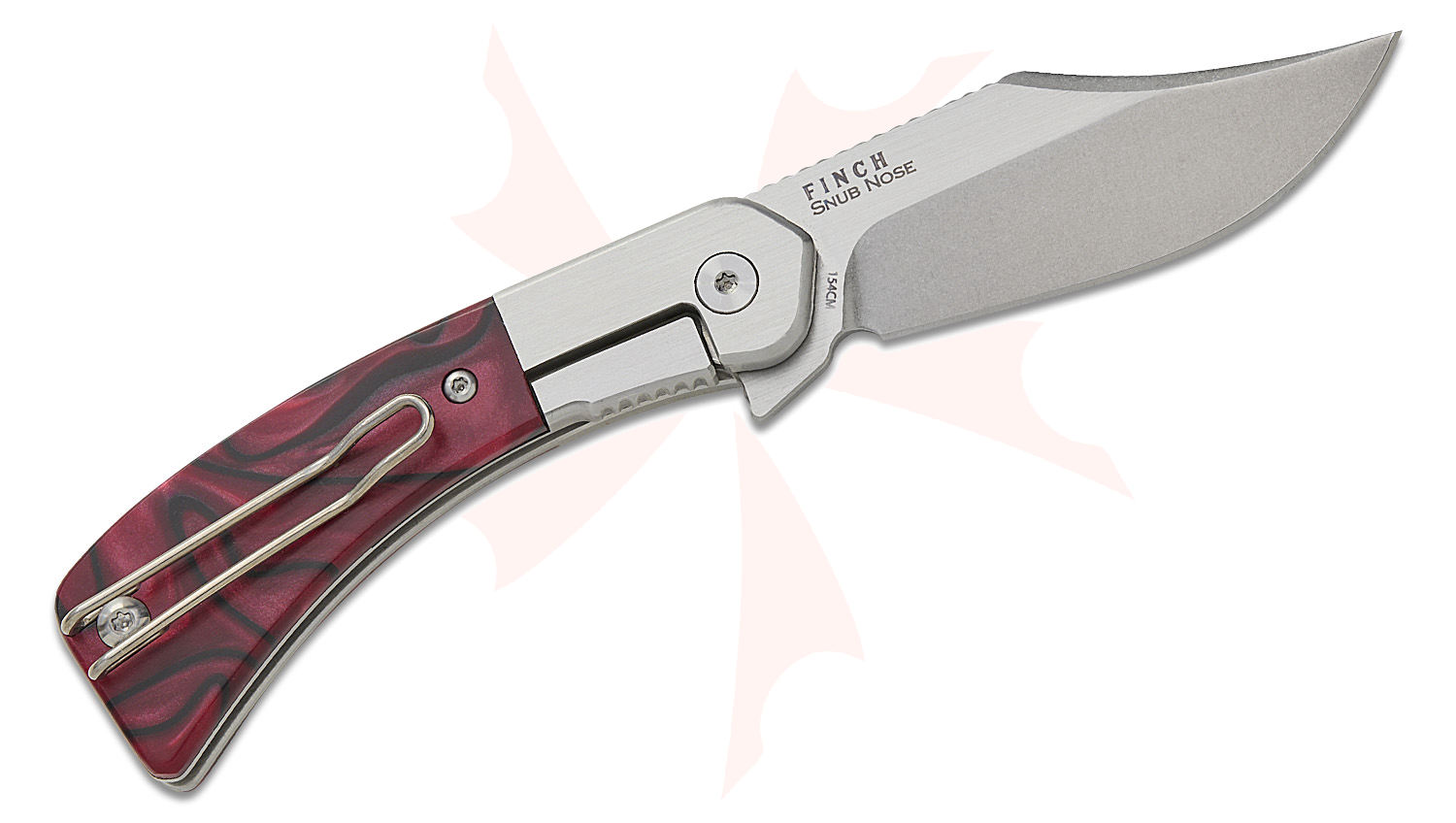 Finch Knife Company Snub Nose Bolster Lock Flipper Knife 2.75" 154CM ...