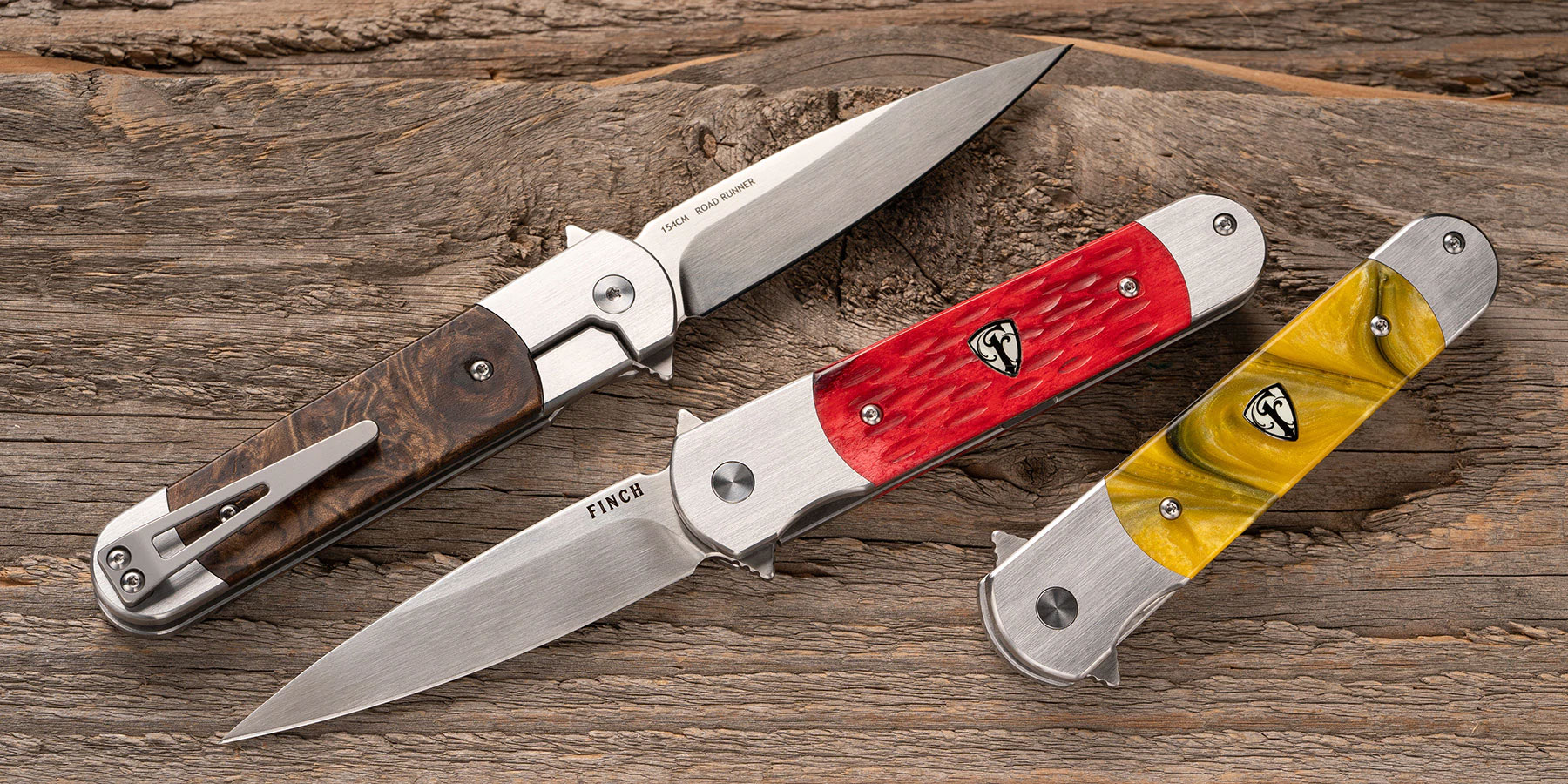 Finch Knife Company ROADRUNNER Venom Flipper Knife 3.4" 154CM Satin ...