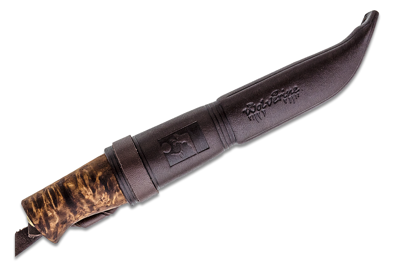 Kellam Knives The Wolverine 3.75" Fixed Plain Blade, Stained Curly ...