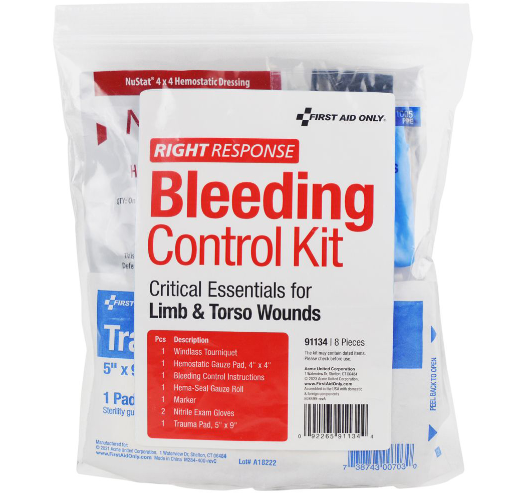 First Aid Only Right Response Critical Essentials Bleeding Control Kit ...