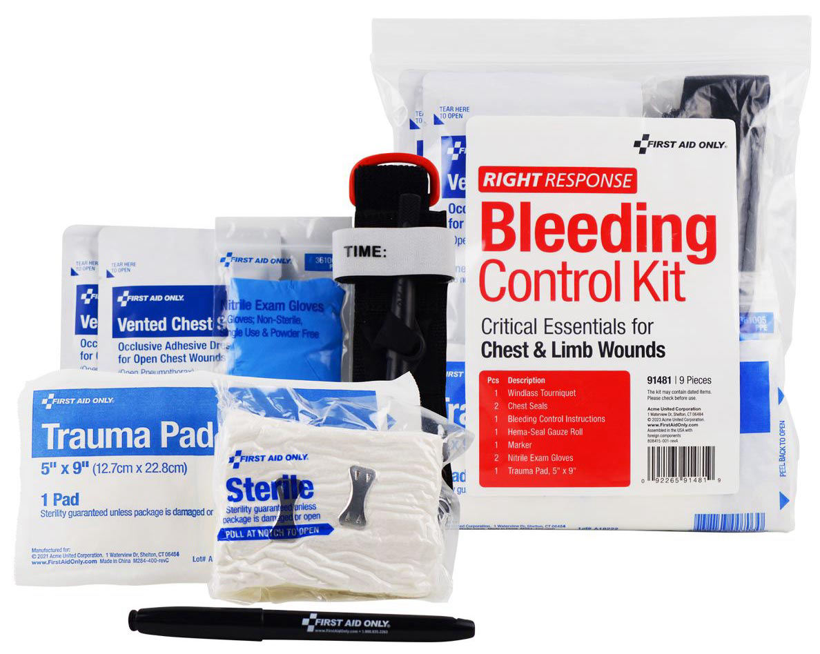 First Aid Only Right Response Critical Essentials Bleeding Control Kit ...