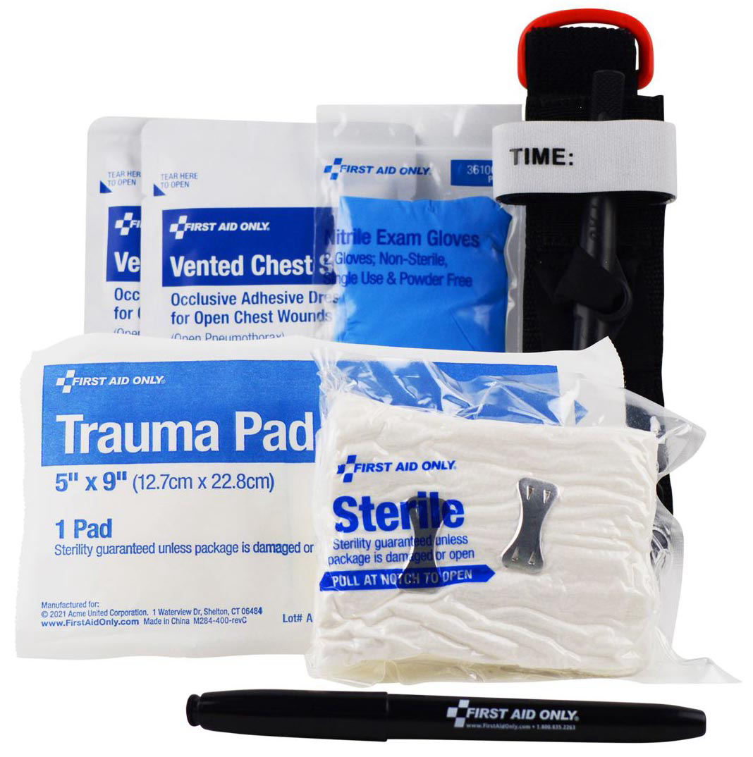 First Aid Only Right Response Critical Essentials Bleeding Control Kit ...