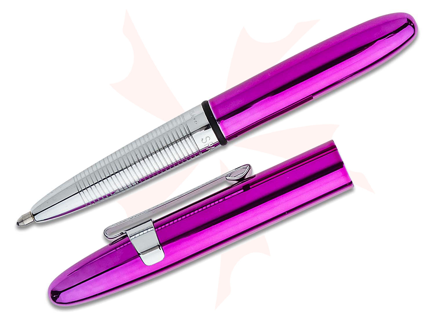 Fisher Pink Nebula Translucent Bullet Space Pen with Clip - KnifeCenter ...