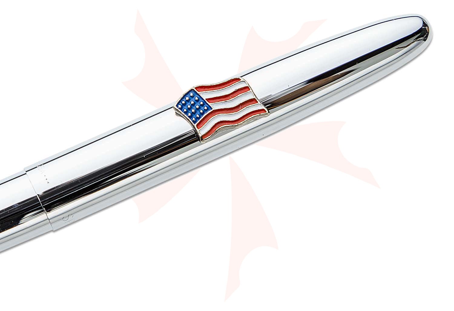 Fisher Chrome Bullet Space Pen with American Flag Emblem - KnifeCenter ...