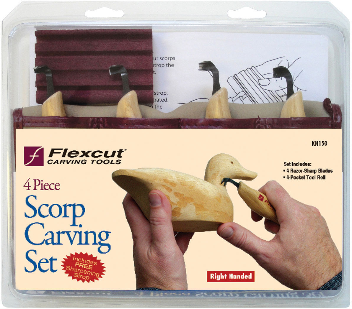 Flexcut 4-Piece Right-Handed Scorp Set, 4 Different Style Blades, Ash ...