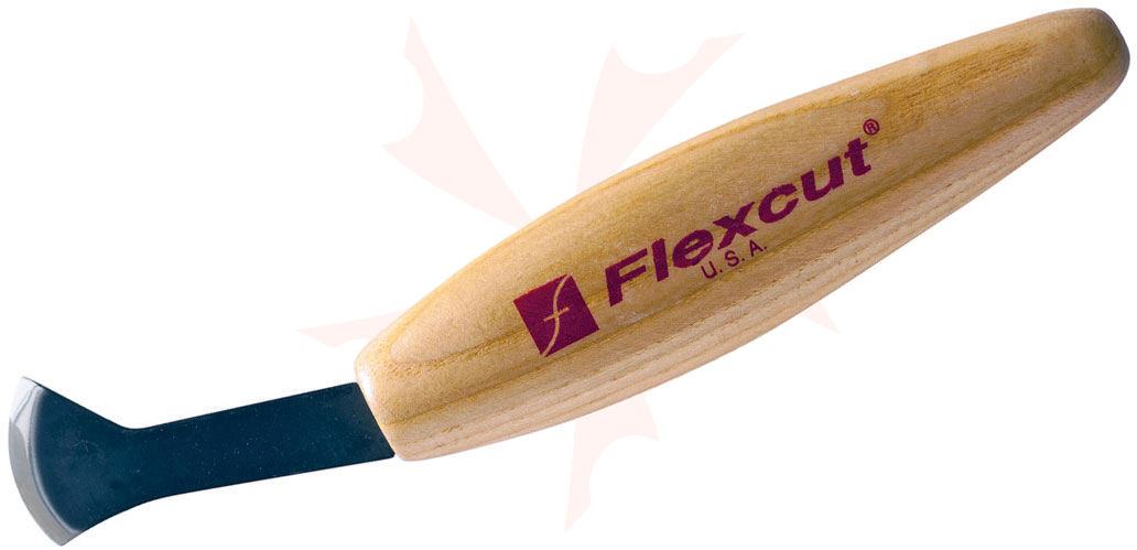 Flexcut Hooked Push Knife 1.875" Carbon Steel Blade, Ash Wood Handles ...