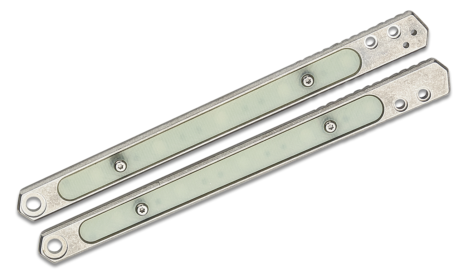 Flytanium Stonewashed Titanium Handles for Kershaw Lucha, Natural Jade ...