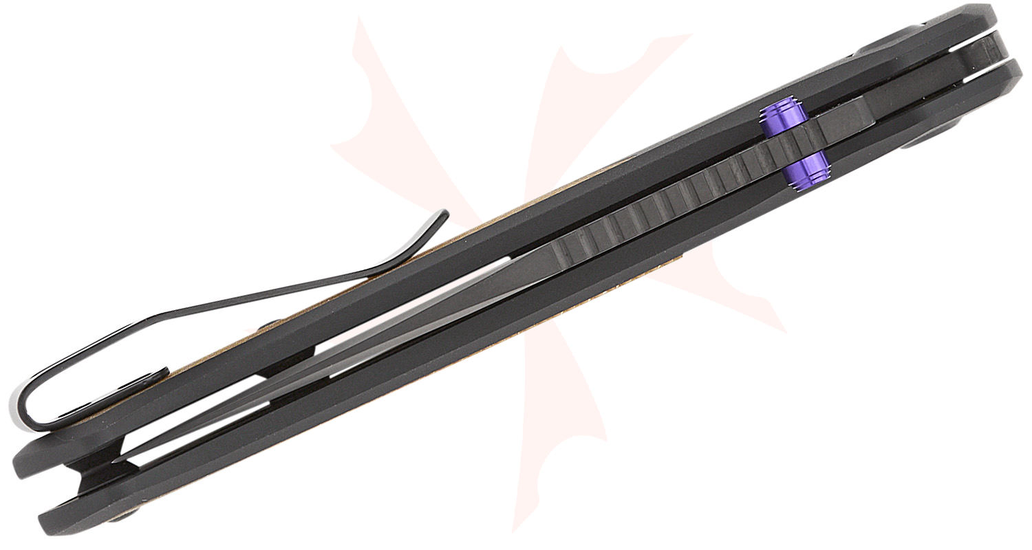 Flytanium Arcade Shark Lock Folding Knife 3.2" S35VN Black DLC Drop ...