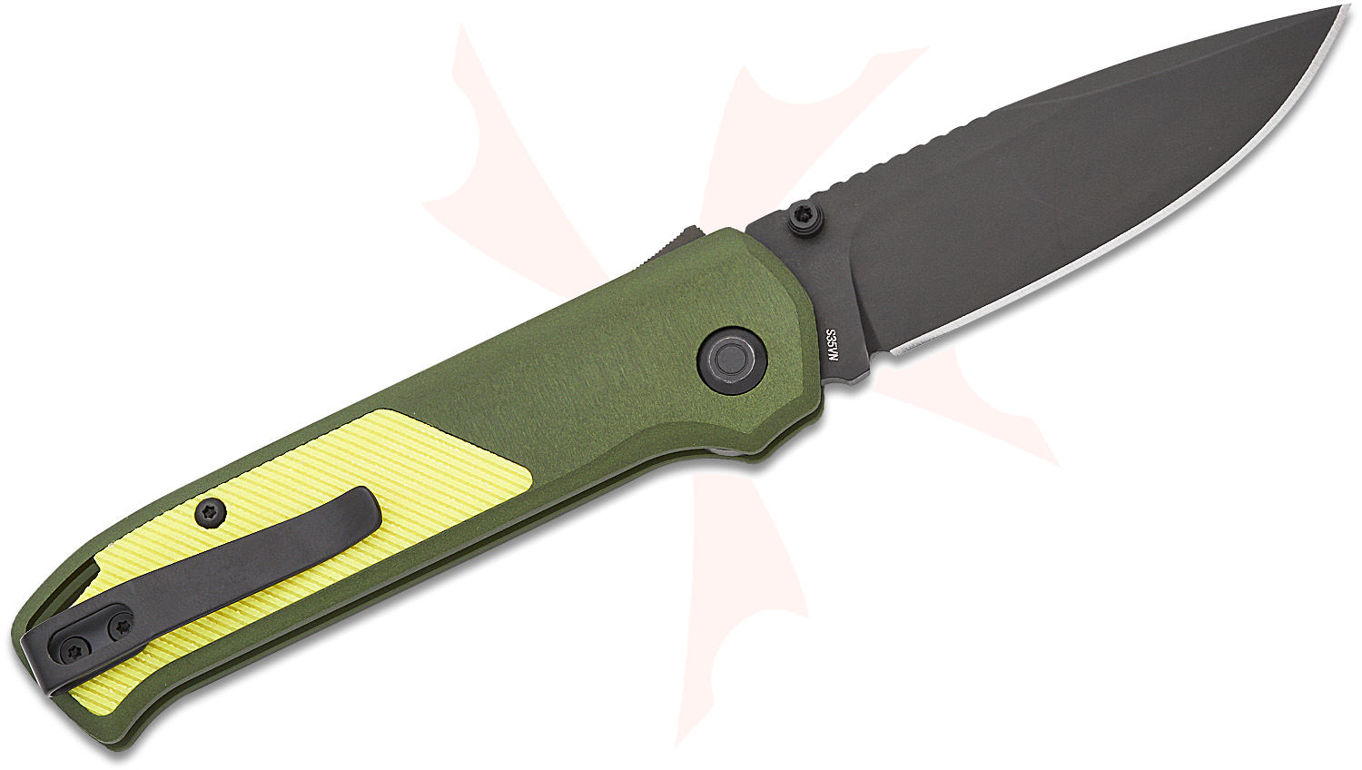 Flytanium Arcade Shark Lock Folding Knife 3.2" S35VN Black DLC Drop ...