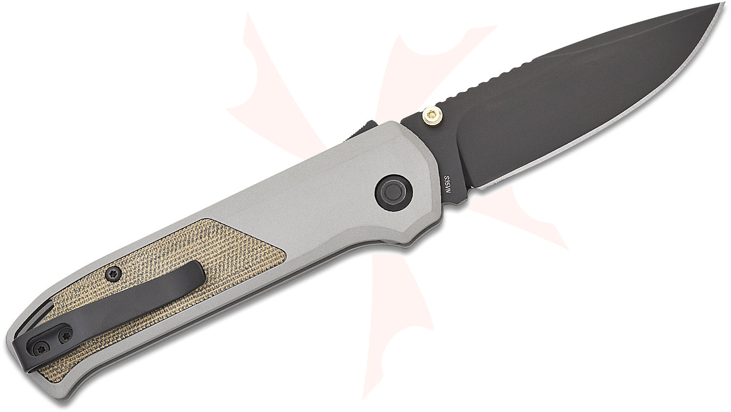 Flytanium Arcade Shark Lock Folding Knife 3.2" S35VN Black DLC Drop ...