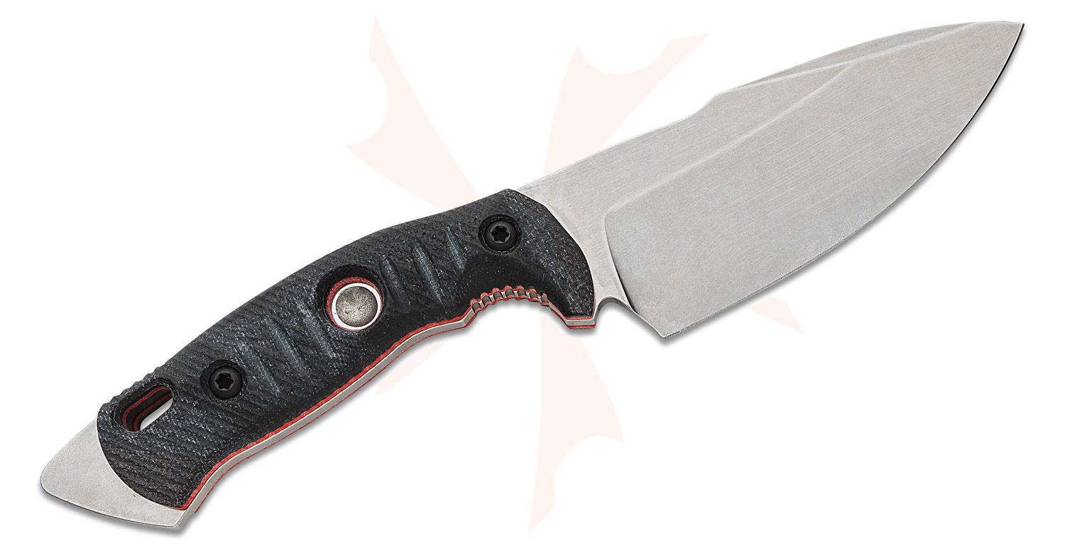 FOBOS Knives Alaris Fixed Blade Knife 4.92" CPM-3V Stonewashed Drop ...
