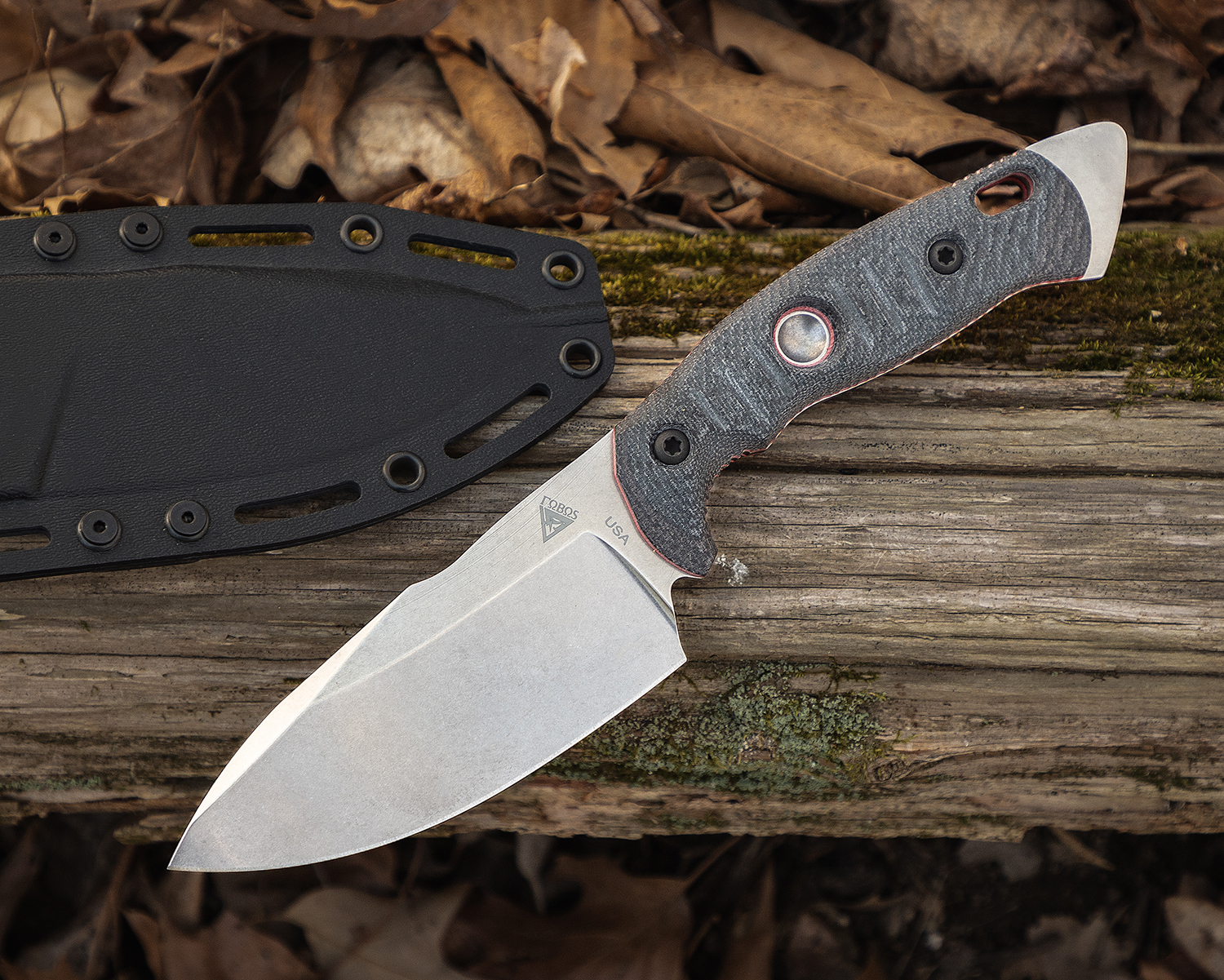 FOBOS Knives Alaris Fixed Blade Knife 4.92" CPM-3V Stonewashed Drop ...