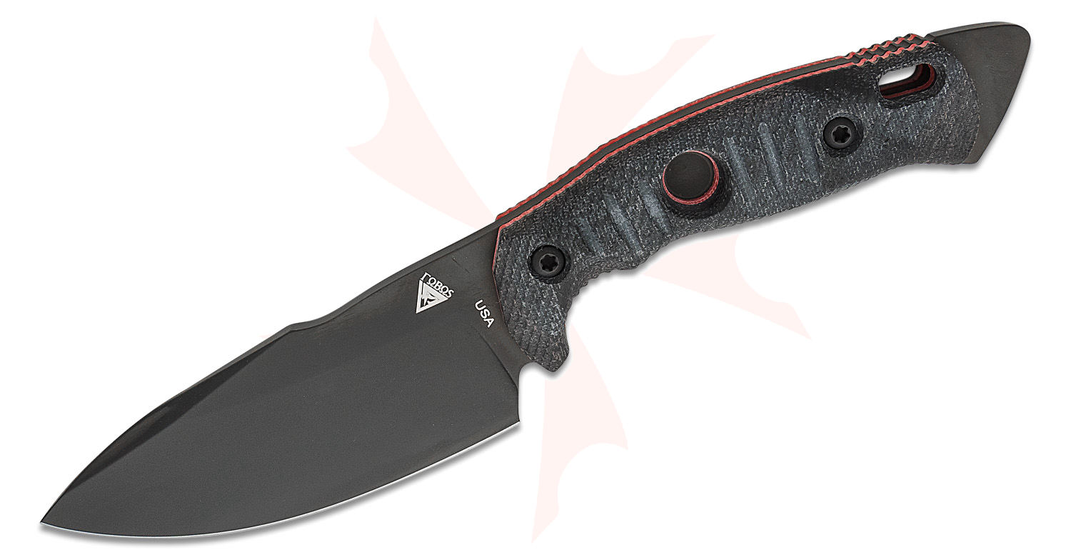 FOBOS Knives Alaris Fixed Blade Knife 4.92" CPM-3V Black PVD Drop Point ...