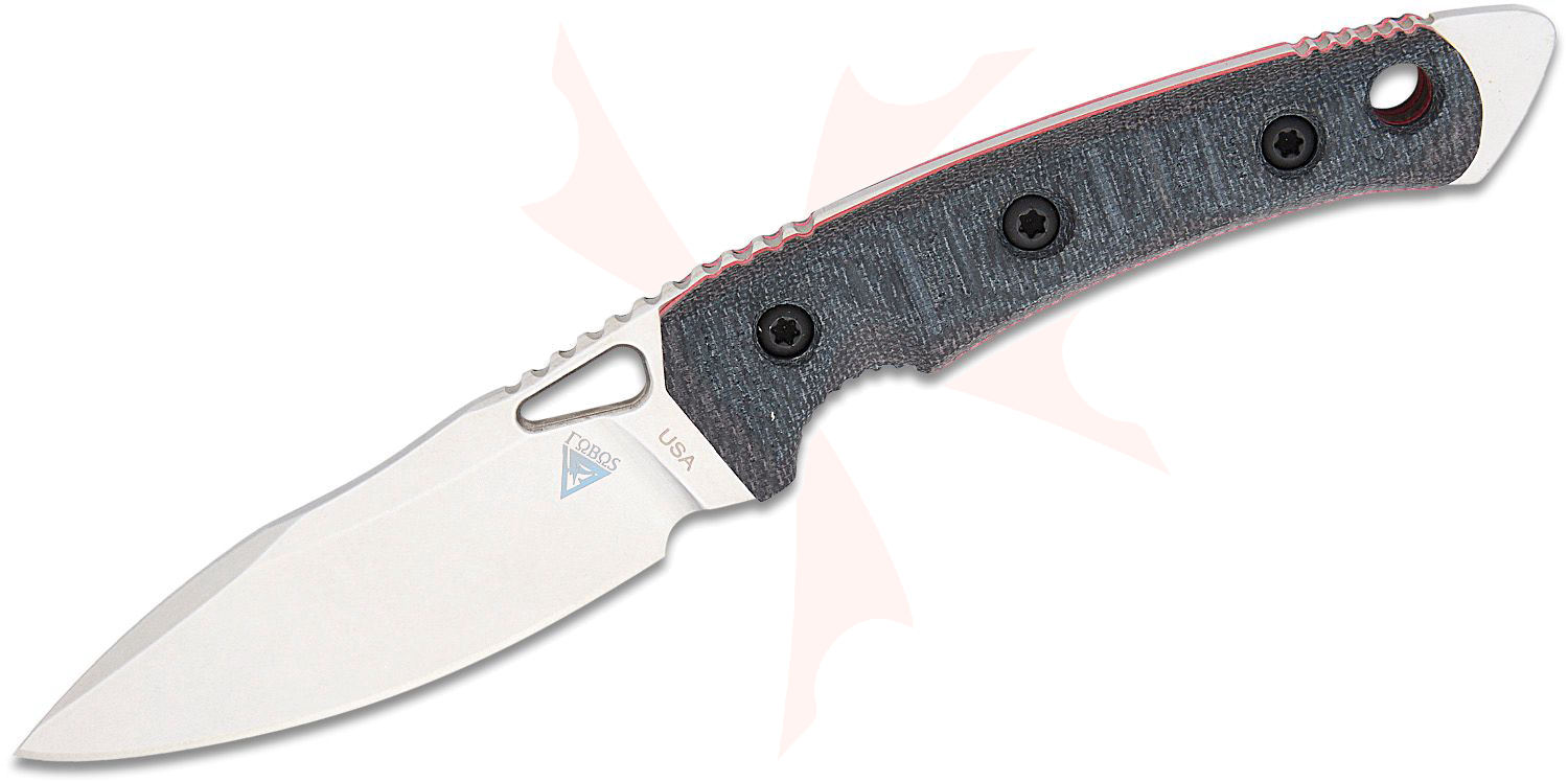 FOBOS Knives Cacula Fixed Blade Knife 4.31" CPM-S35VN Stonewashed Drop ...