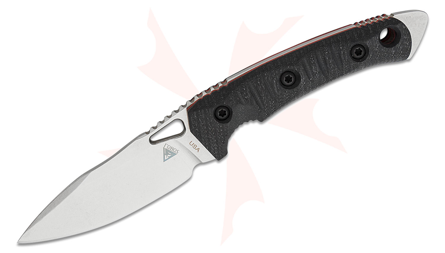 FOBOS Knives Cacula Fixed Blade Knife 4.31" CPM-S35VN Stonewashed Drop ...